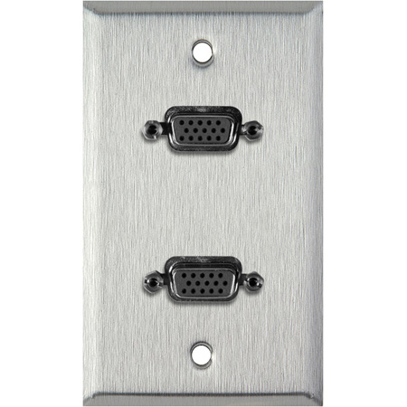 My Custom Shop 1-Gang Stainless Steel Wall Plate w/ Two VGA HD 15-Pin ...