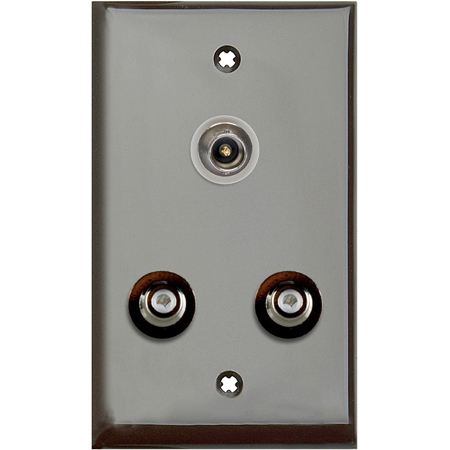 My Custom Shop 1-Gang Brown Lexan Wall Plate with 2 RCA Barrels and 1 ...
