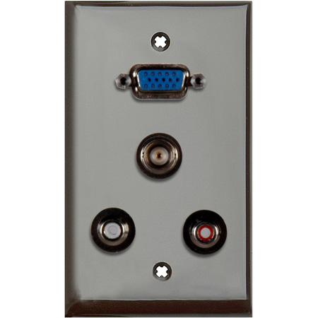 My Custom Shop 1-Gang Brown Lexan Wall Plate w/ 1 HD15 VGA / 2 RCA ...