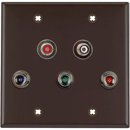 My Custom Shop 2-Gang Brown Lexan Wall Plate w/ 3 BNC RGB Barrels & 2 ...