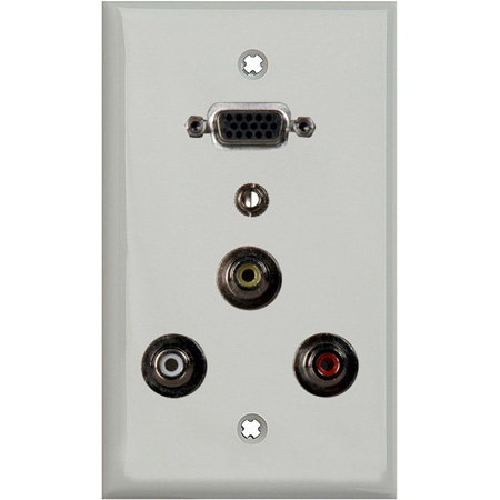 My Custom Shop 1-Gang Gray Lexan Wall Plate w/ 1-VGA Female Barrel/3 ...