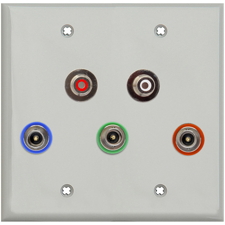 My Custom Shop 2-Gang Gray Lexan Wall Plate with 3 12G-SDI BNC Barrels ...