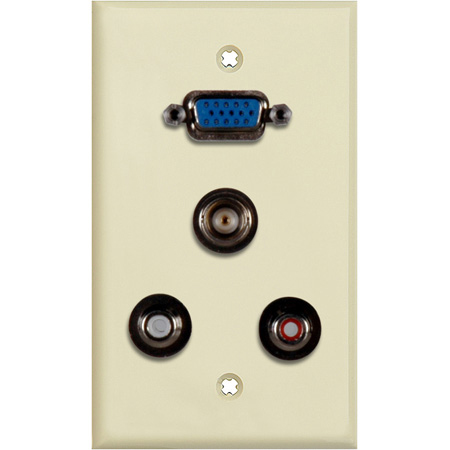 My Custom Shop 1-Gang Ivory Lexan Wall Plate w/ 1 HD15 VGA / 2 RCA ...