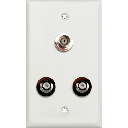 My Custom Shop 1-Gang White Lexan Wall Plate w/ 2 RCA Barrels and 1 BNC ...