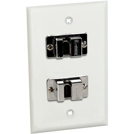 My Custom Shop WPLW-1176 1-Gang White Lexan Wall Plate w/ 2 FireWire 6 ...