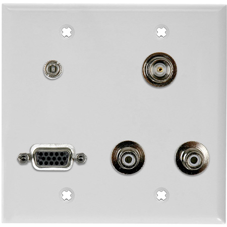 My Custom Shop 2-Gang White Lexan Wall Plate w/ 1-HD15F/1-BNC/2-RCA ...