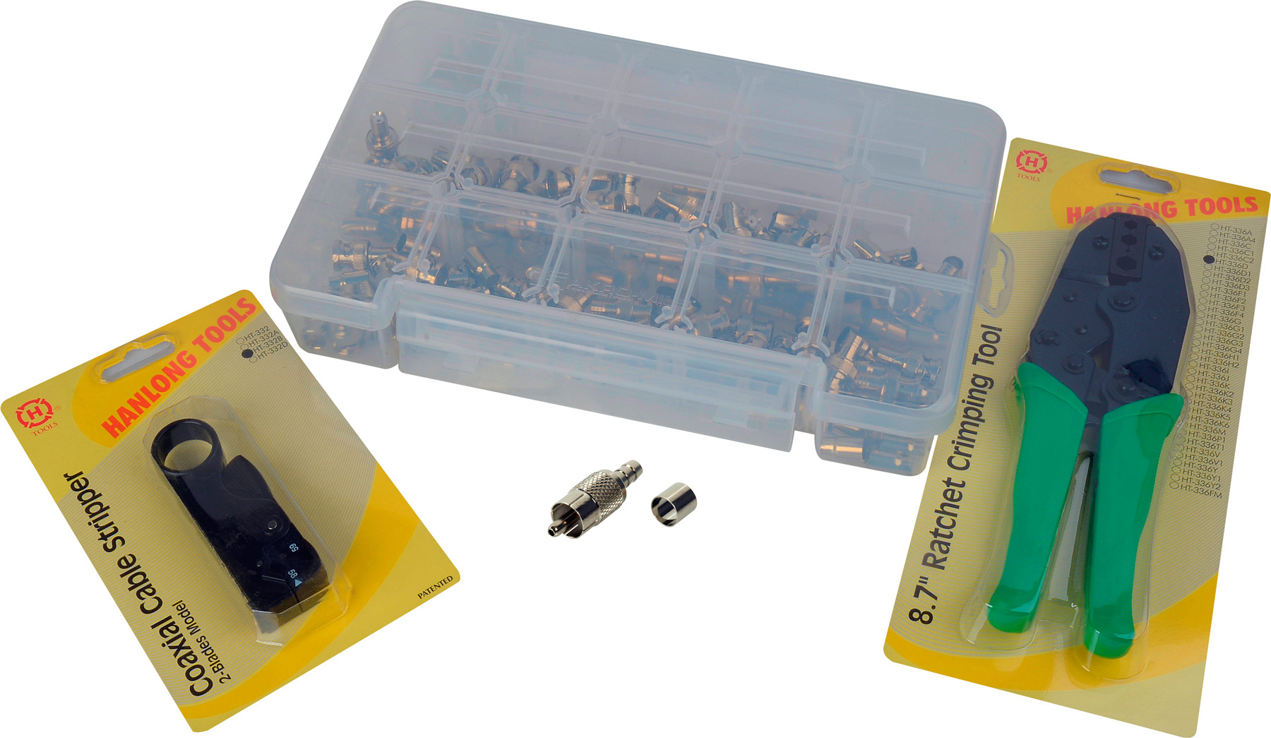 Connectronics RCA Crimp Kit with 50 RCA Video Connectors Crimper ...