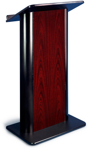 Amplivox SN3090 Jewel Mahogany Contemporary Lectern with Flat Front Design