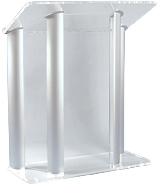 AmpliVox SN352509 Contemporary Clear Acrylic and Satin Aluminum Lectern