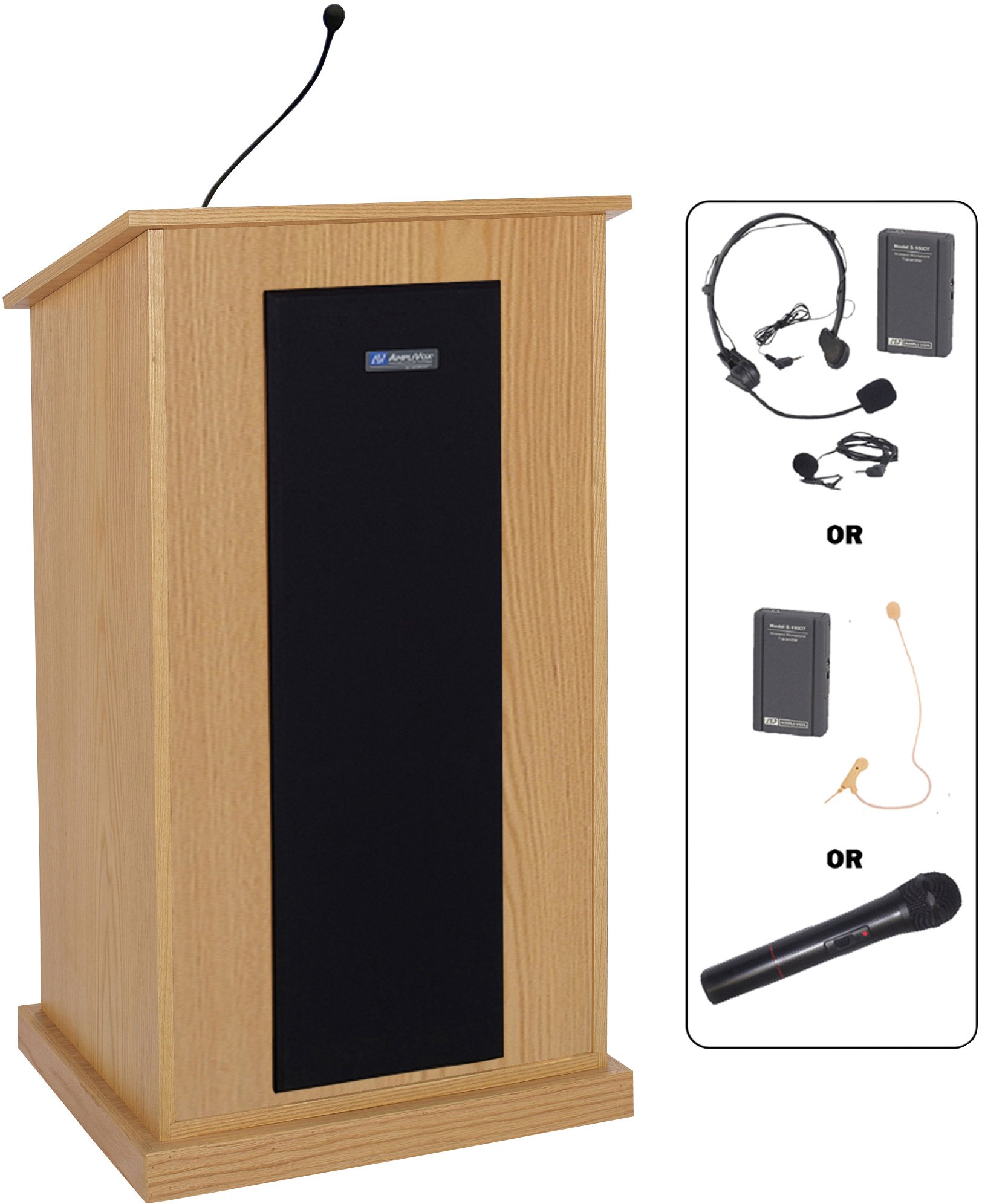 SW470OK Chancellor Lectern - Oak - Wireless Handheld Microphone