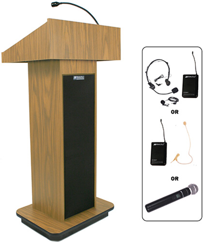 SW505OK Wireless Executive Sound Column Lectern - Oak