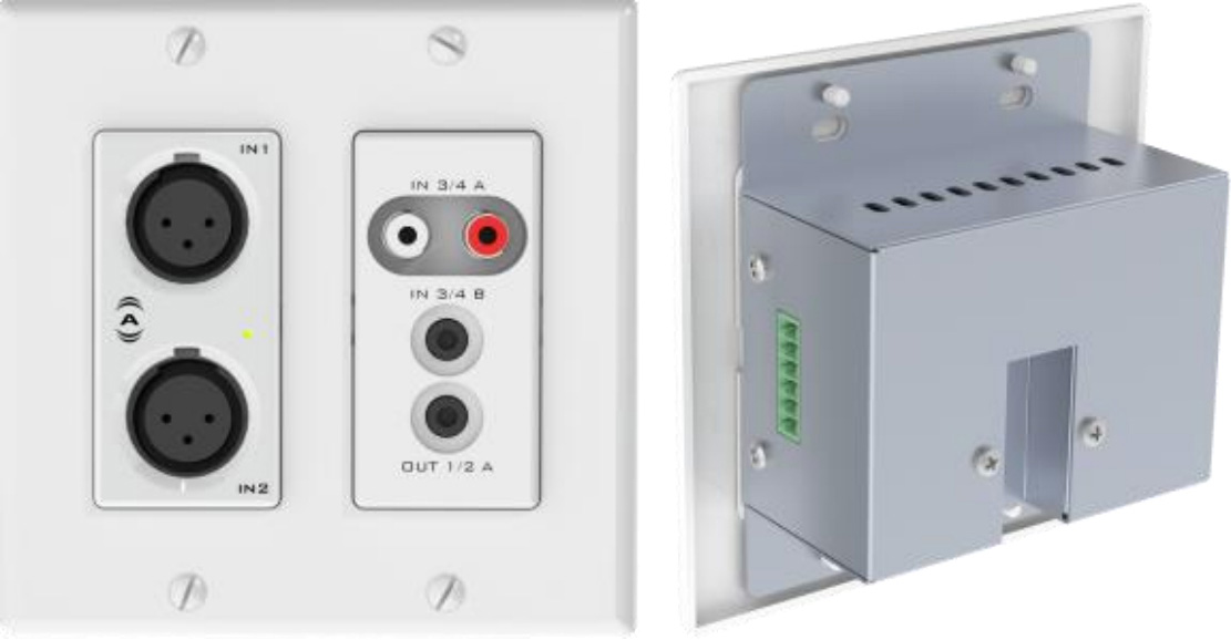 Attero Tech UND6IO-W-U 4x2 Channel 2 Gang US Wallplate with XLR RCA 3 ...
