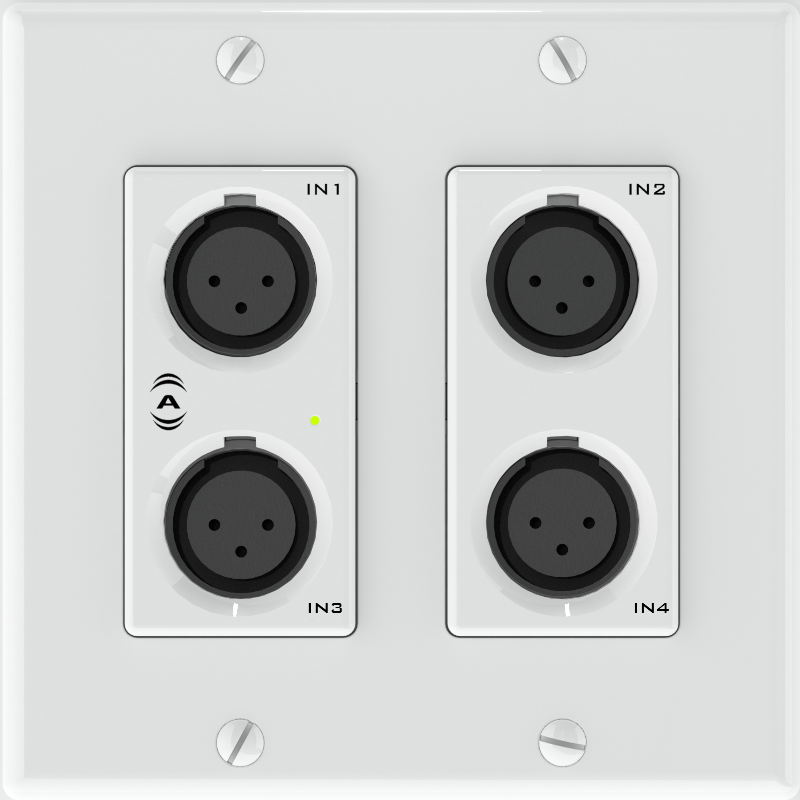 Attero Tech unDX4I-B 4x2 Ch 2 Gang US Wallplate 4 Mic/Line In (XLR ...