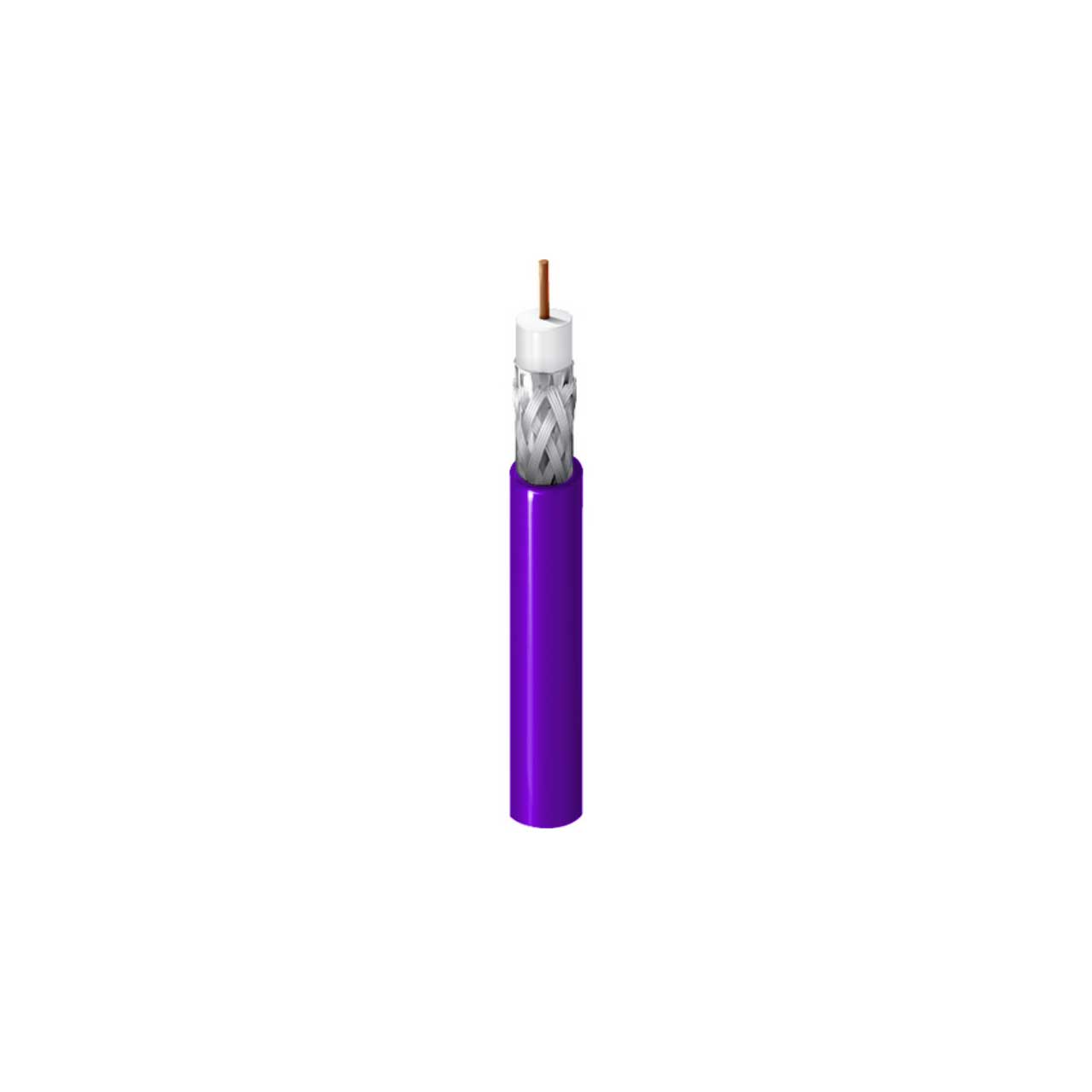 Belden 1506A 6G-SDI CMP/Plenum RG-59 Coaxial Cable Solid BC 20 AWG - Violet - 1000 Foot