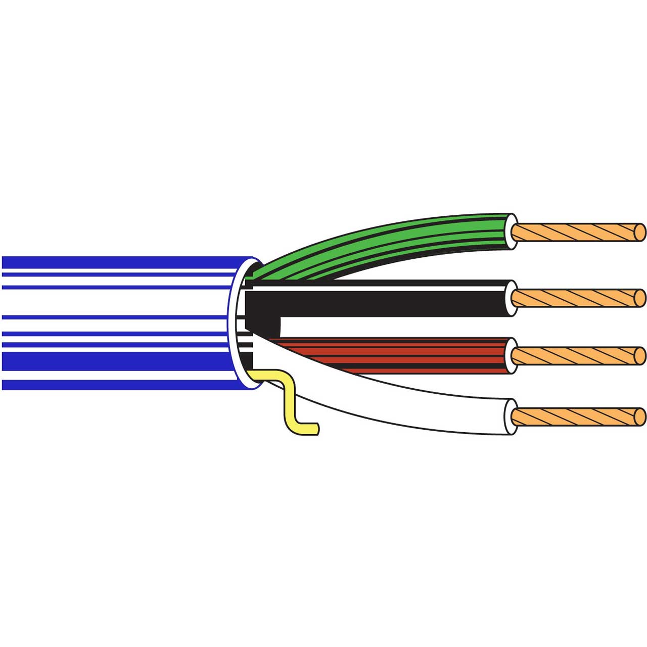 Belden 5202UP 4 Conductor 16 AWG Audio Cable - Blue - 1000 Foot
