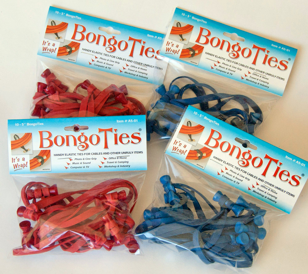 BongoTies Handy Elastic Tie-Wraps 10 Pack Blue
