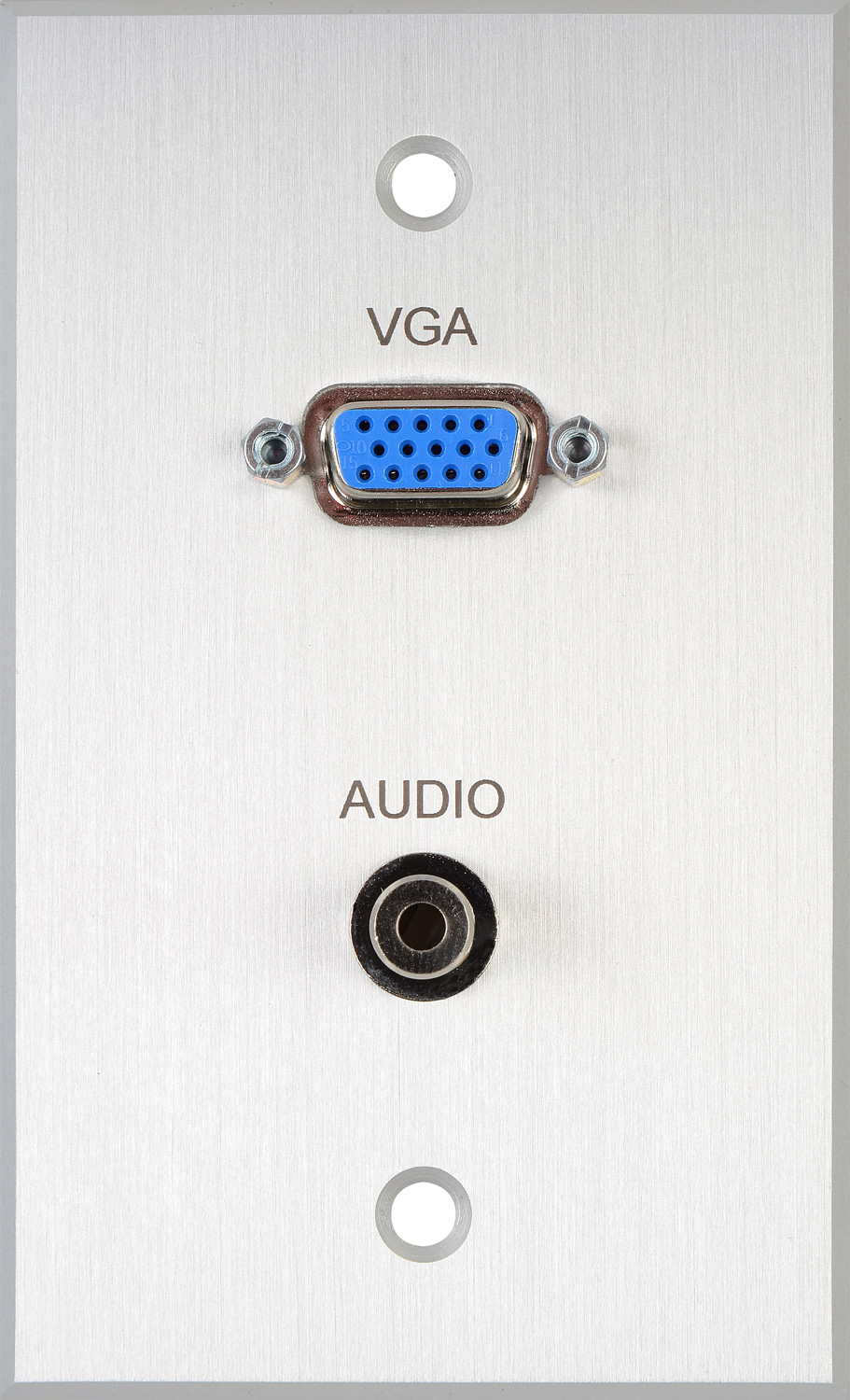 My Custom Shop Boardroom Series 1-Gang Clear Anodized Wall Plate w/ VGA ...