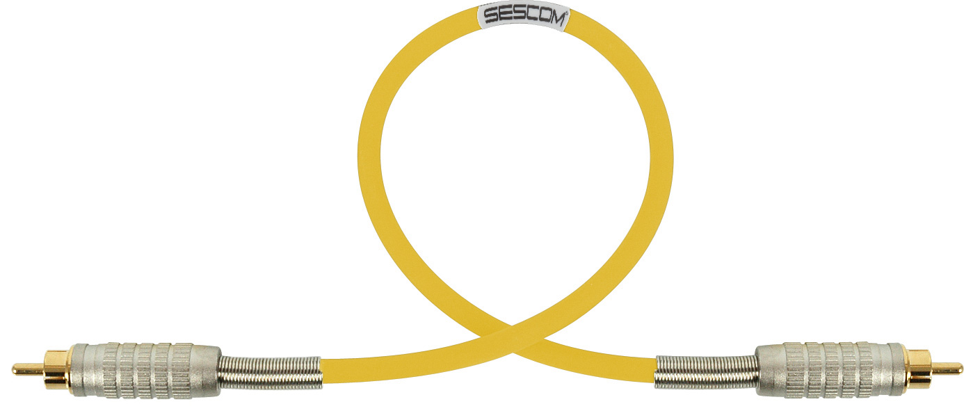 Sescom Audio Cable Belden Star Quad RCA Male to RCA Male Yellow - 3 Foot