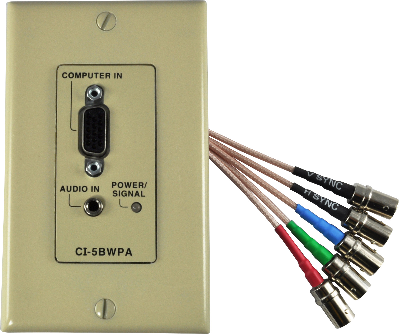 Computer / Stereo Audio Decora Wall Plate Interface - Ivory