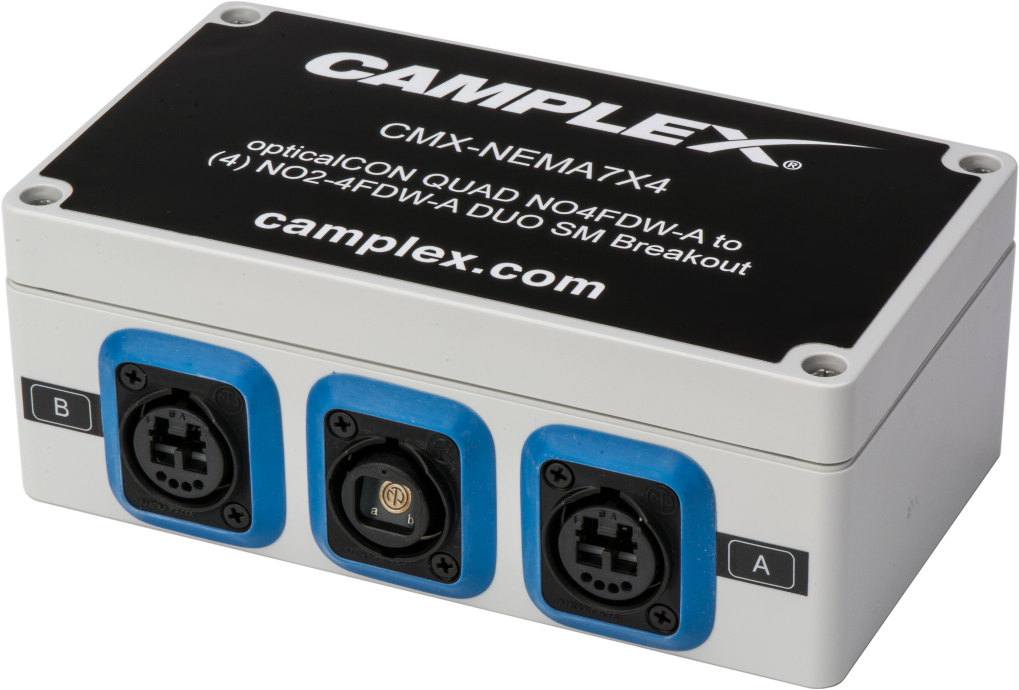 Camplex Single Mode opticalCON QUAD NO4FDW-A to (4) NO2-4FDW-A DUO Breakout