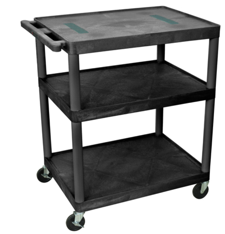 DaLite PIXMate PL2-42 Plastic Cart with 4 Inch Casters - Shelf Size 18 ...