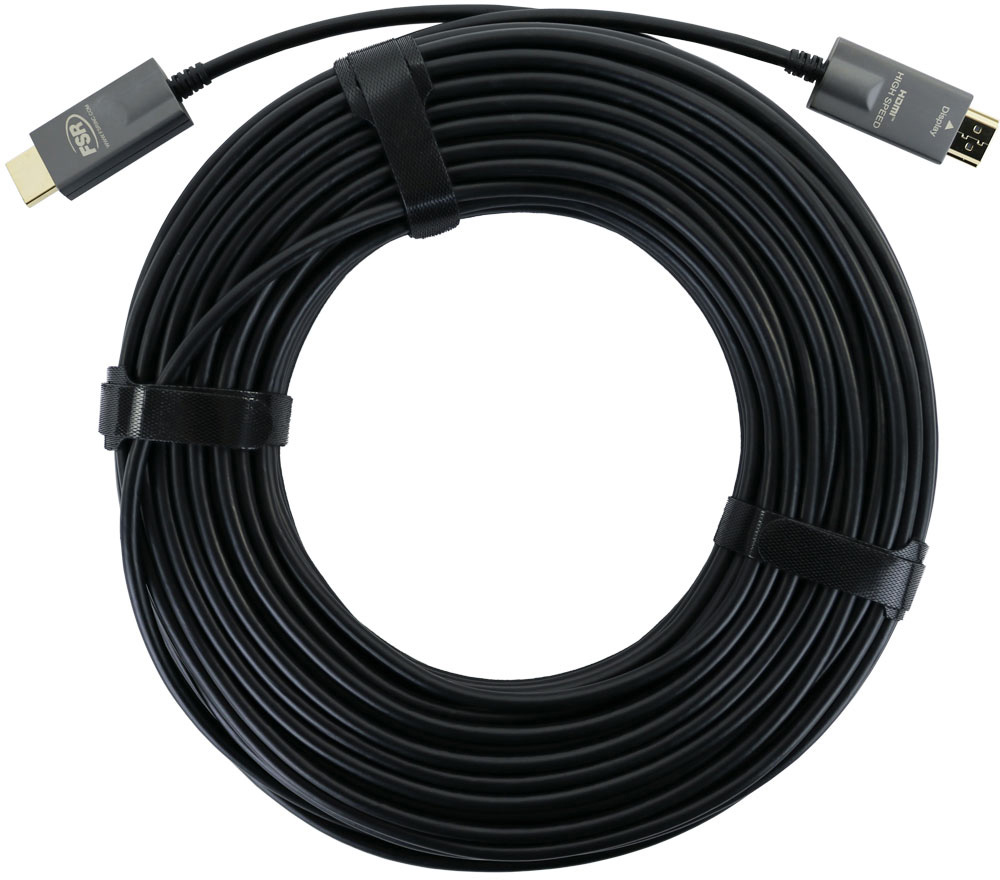 FSR DR-H2.0-SR-23M Black AOC Cable - SS Reinforced HDMI 2.0 Male to ...