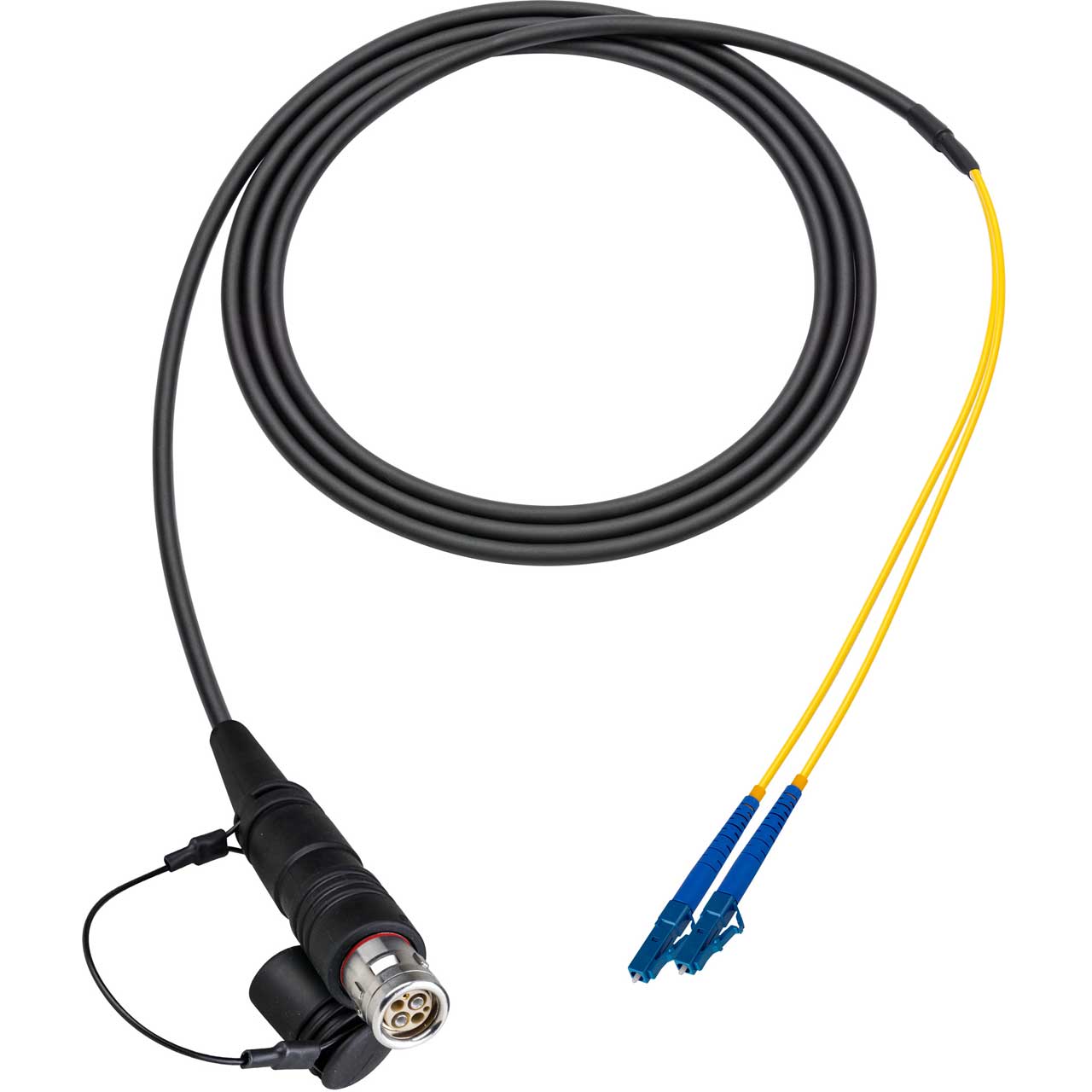 Camplex LEMO FUW to Duplex LC In-Line Fiber Optic Breakout Cable - 25 Foot