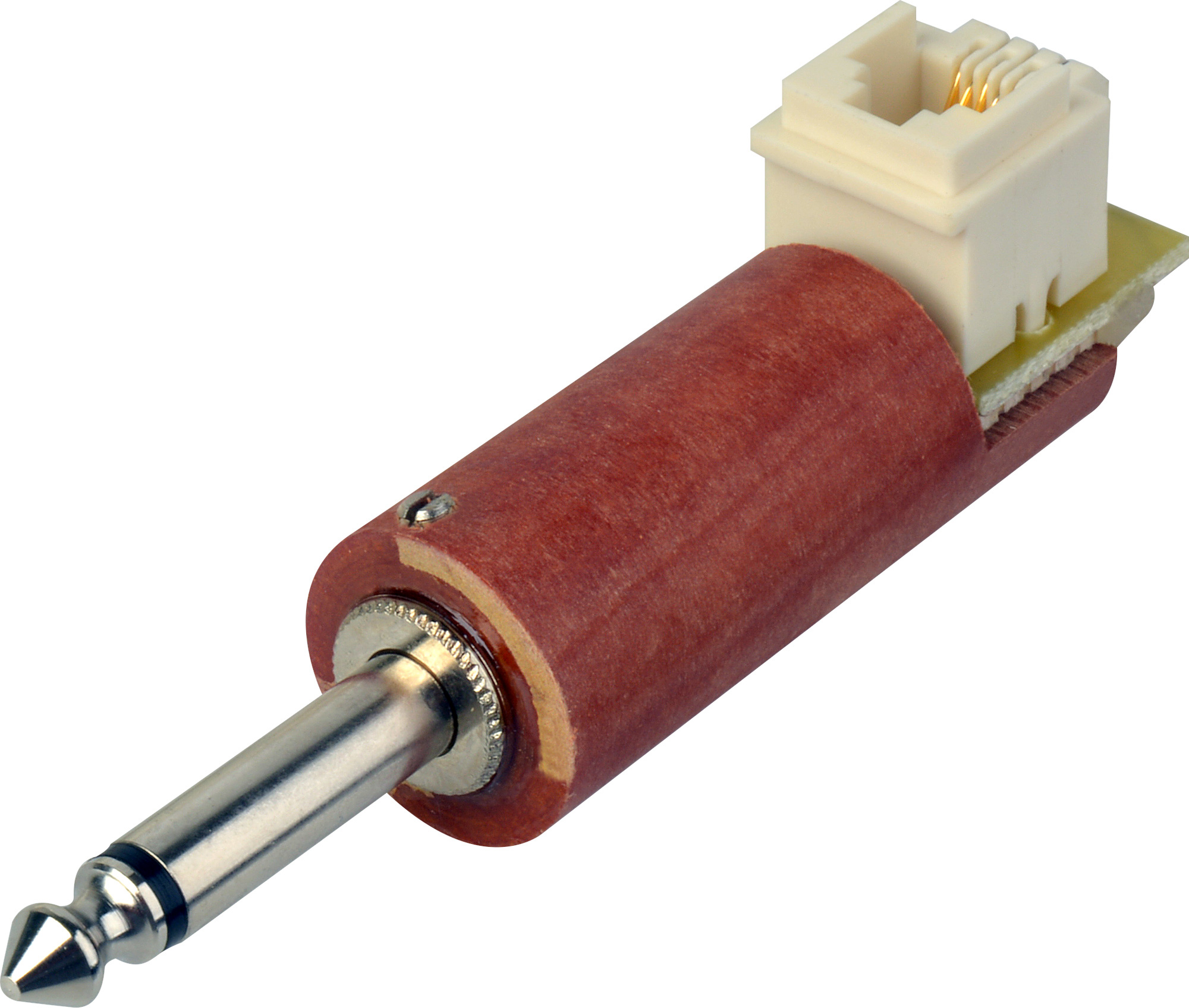 1/4in Phone to RJ-11c Modular - Wooden Barrel