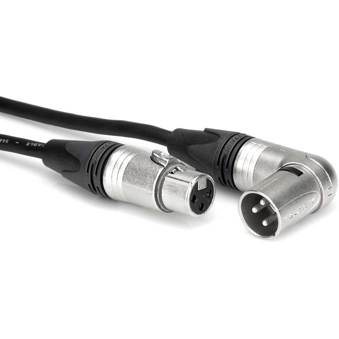 Hosa MXX-025SR NEUTRIK XLR3F to Right-angle XLR3M Camcorder Mic Cable - 25ft