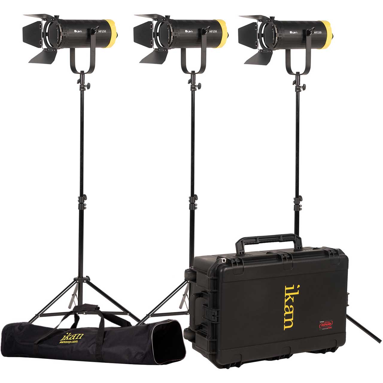 ikan HF150-3PT-KIT 3-Point Kit with 3 x 4 Inch Helia Fresnel Bi-Color ...