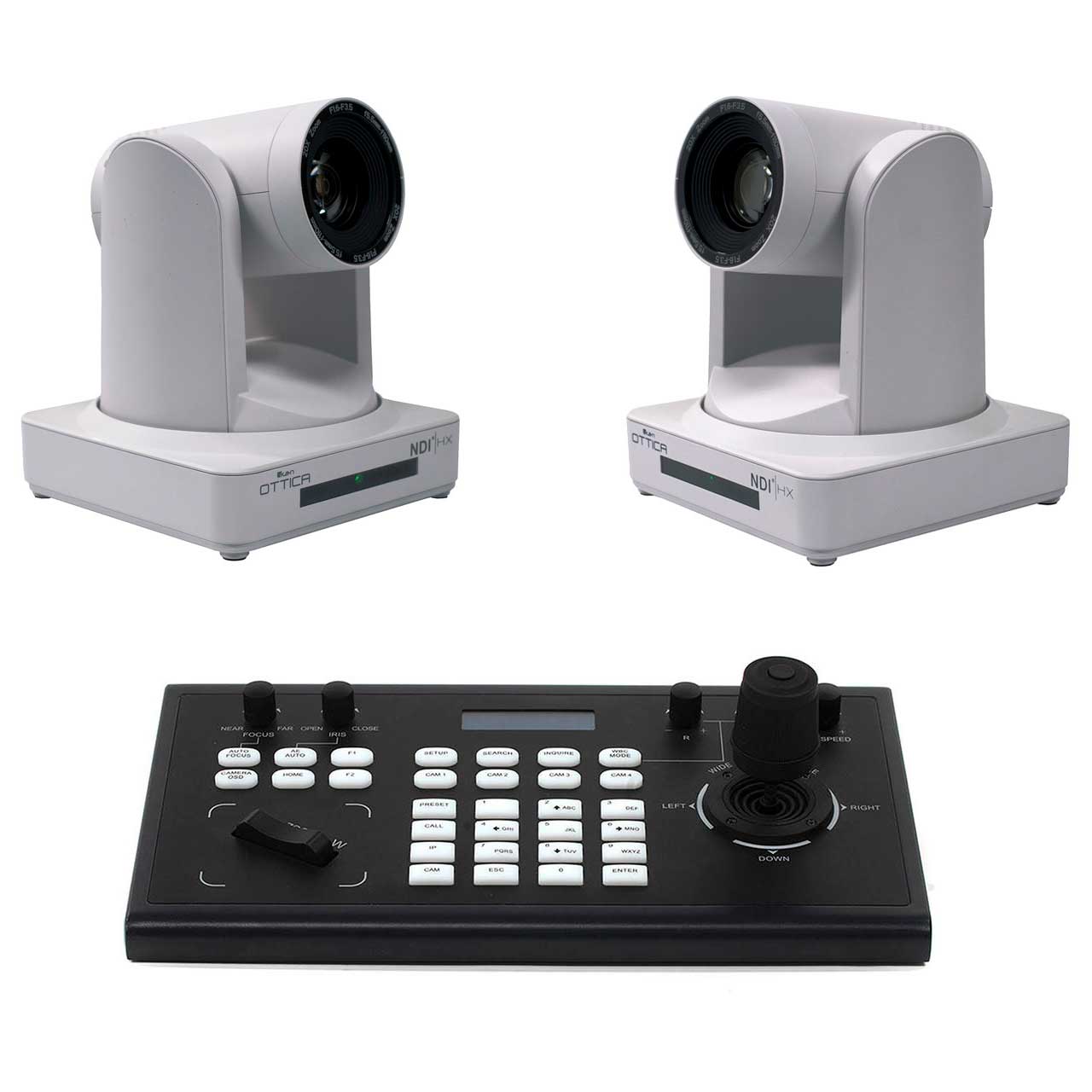 ikan OTTICA-WH-2PTZ-1C Bundle with 2 NDI/HX PTZ Cameras w/20x Zoom & 1 ...