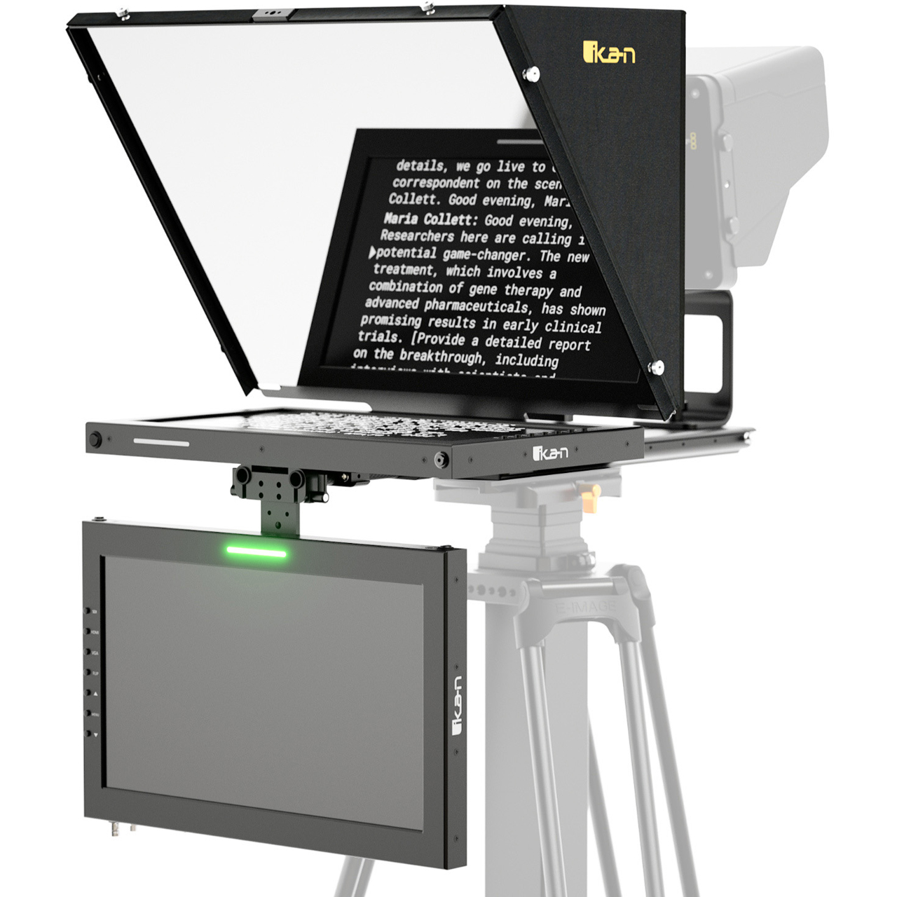 Ikan PT415W-TM 15 Inch Teleprompter with Widescreen Script Monitor and ...