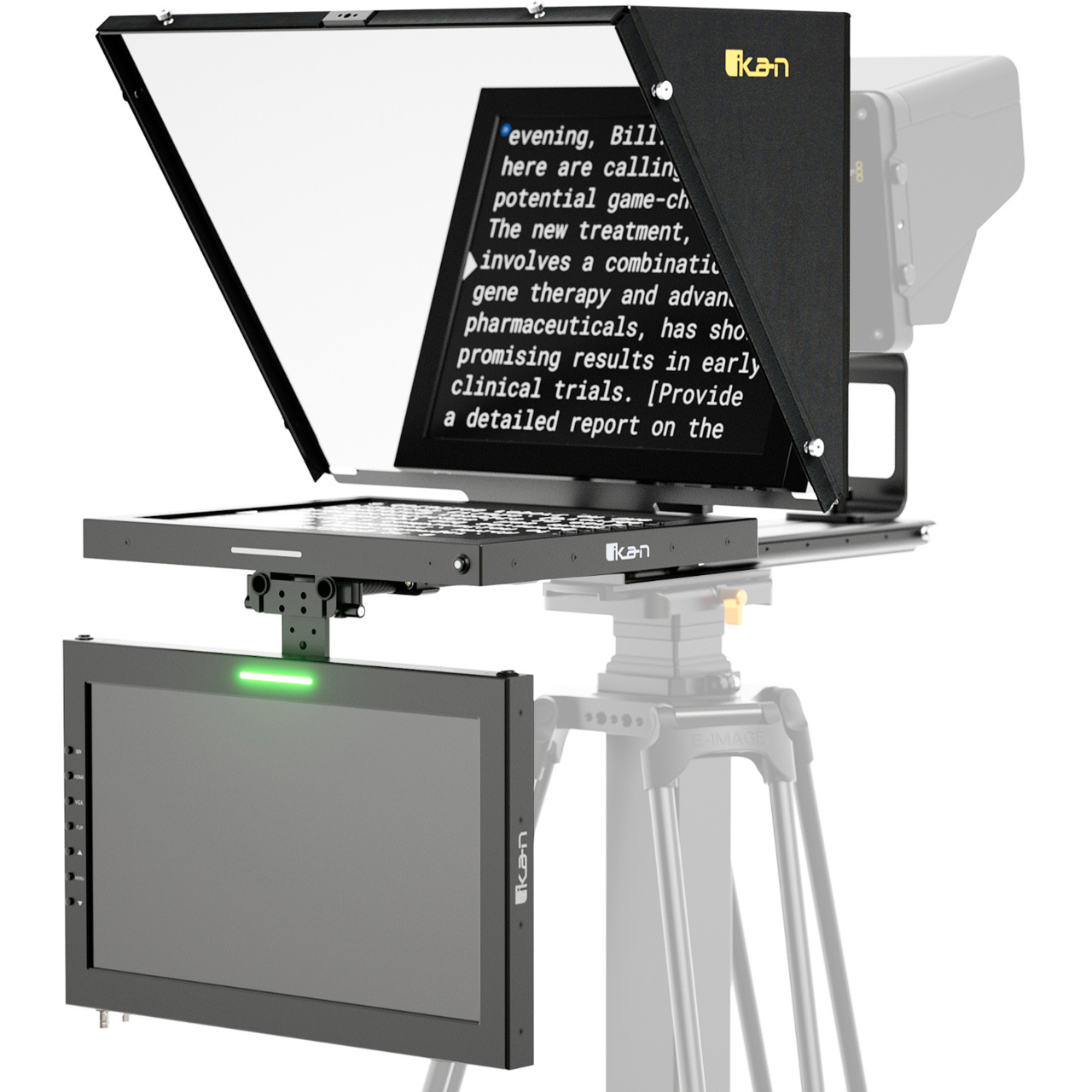 Ikan PT4700S-TM-V2 17 Inch Teleprompter with Talent Monitor - SDI/HDMI ...