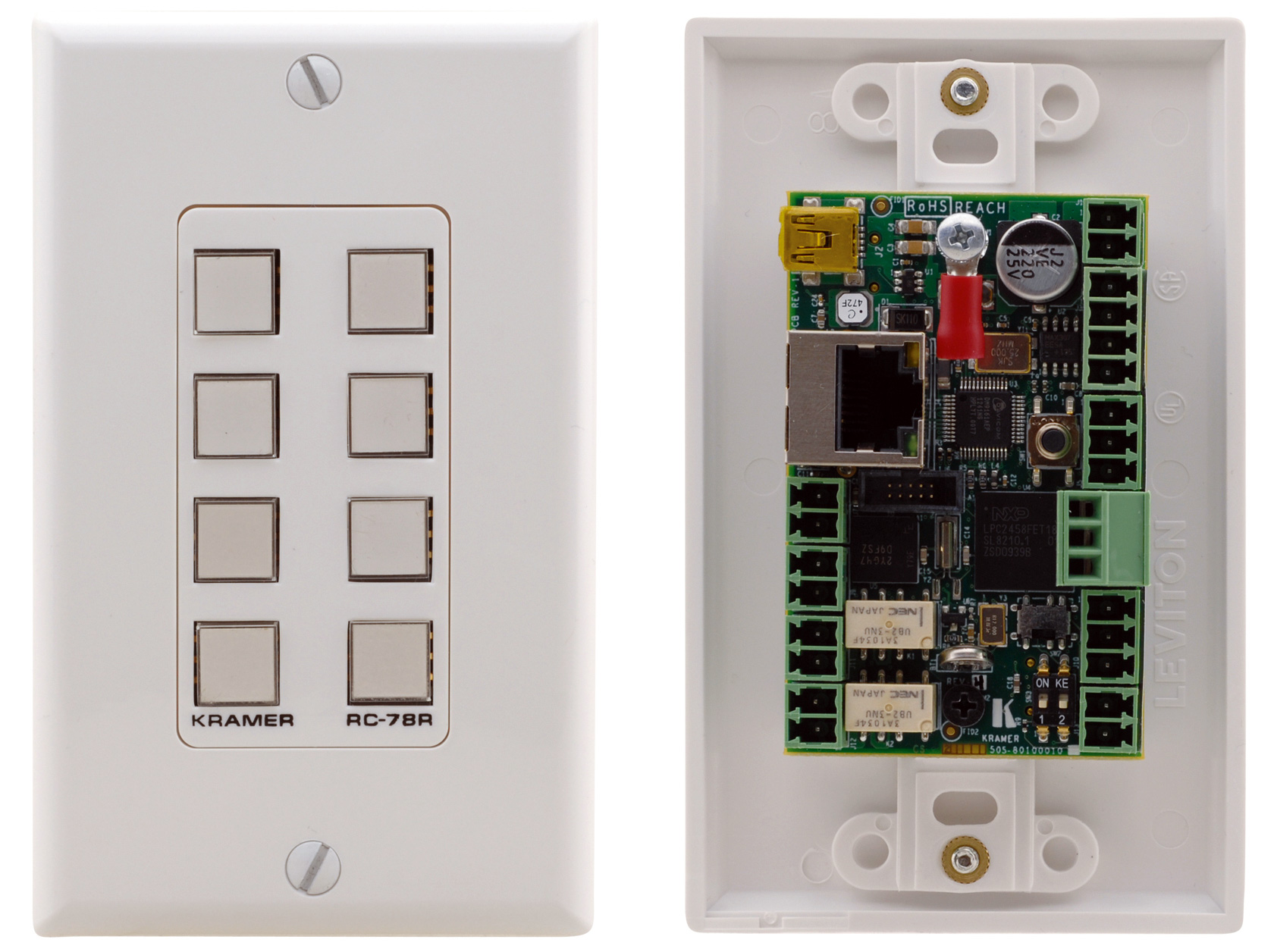 Kramer Control RC-78R 8 button Ethernet and KNET Control Keypad