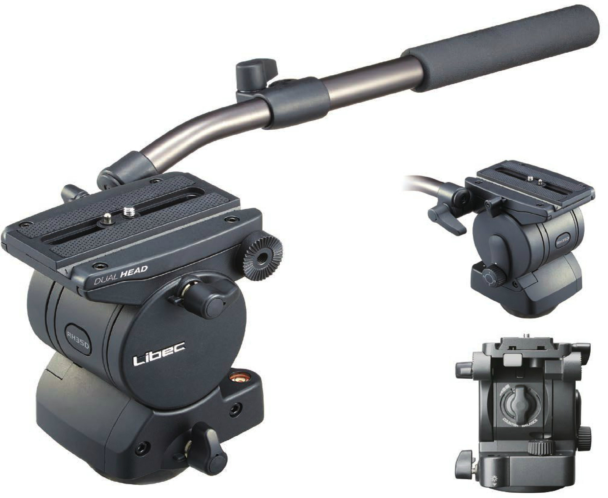 Libec RH35D Fluid Head with Dual Head Specification for 75mm Bowl and Flat Base Systems