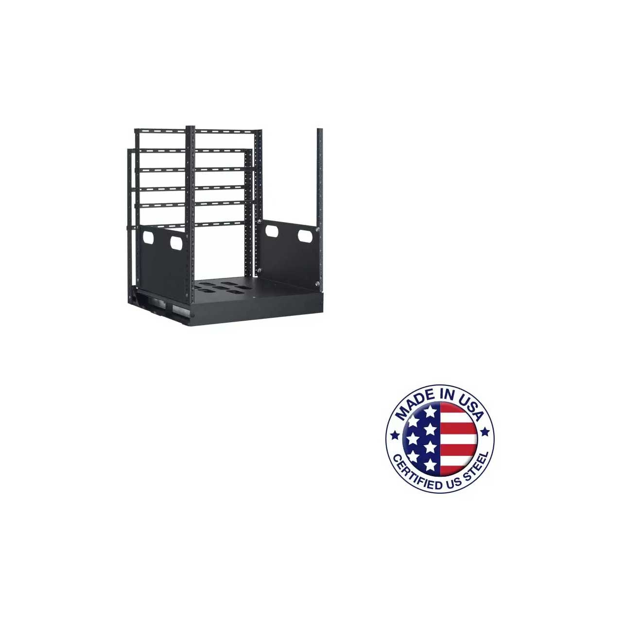 Lowell LPTR2-1219 12RU Pull & Turn Millwork Rack w/ Two Support Rails ...