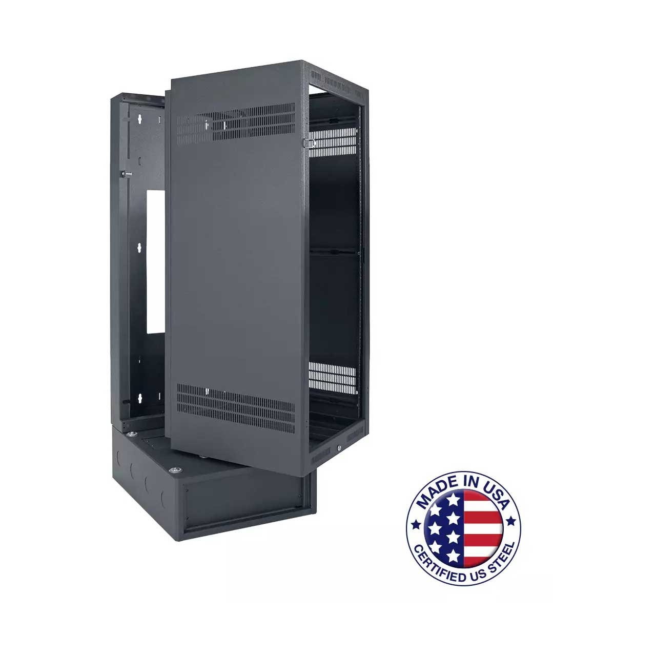 Lowell LWBR-2428 24RU Wall-Rack With 4RU Support Base / 28 Inch Deep