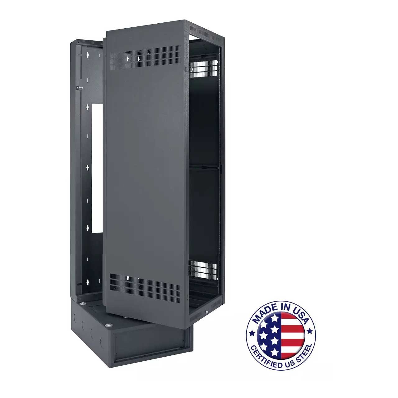 Lowell LWBR-4028 40RU Wall-Rack With 4RU Support Base / 28 Inch Deep