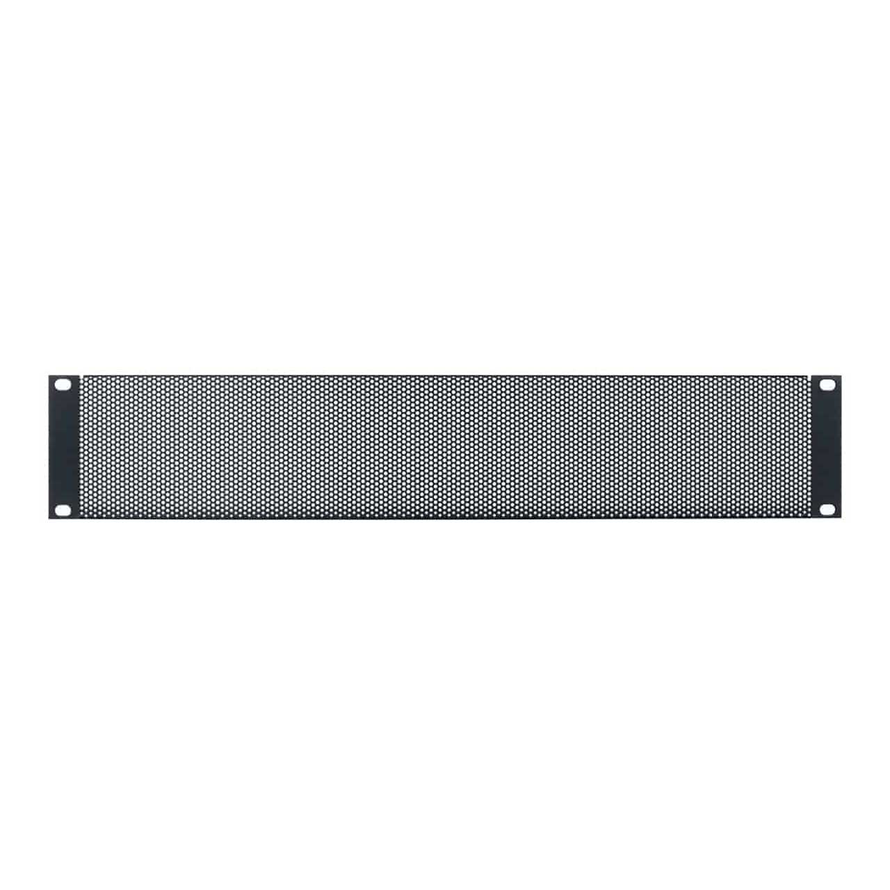 Lowell SVP-2CC 2RU Steel Vent Panel / Black / 35 Percent Open Area/ 12 each