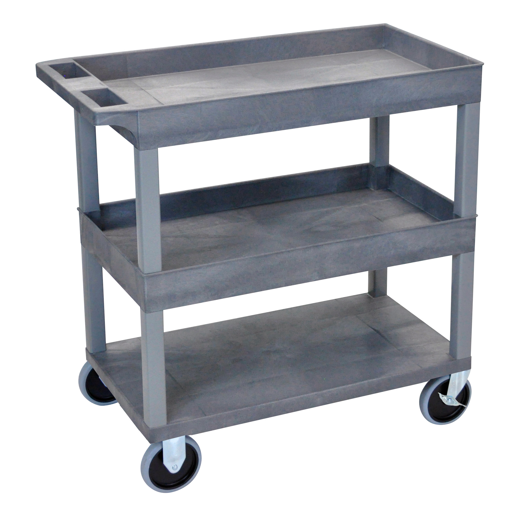 Luxor EC112HD-G Three Shelf Utility Cart