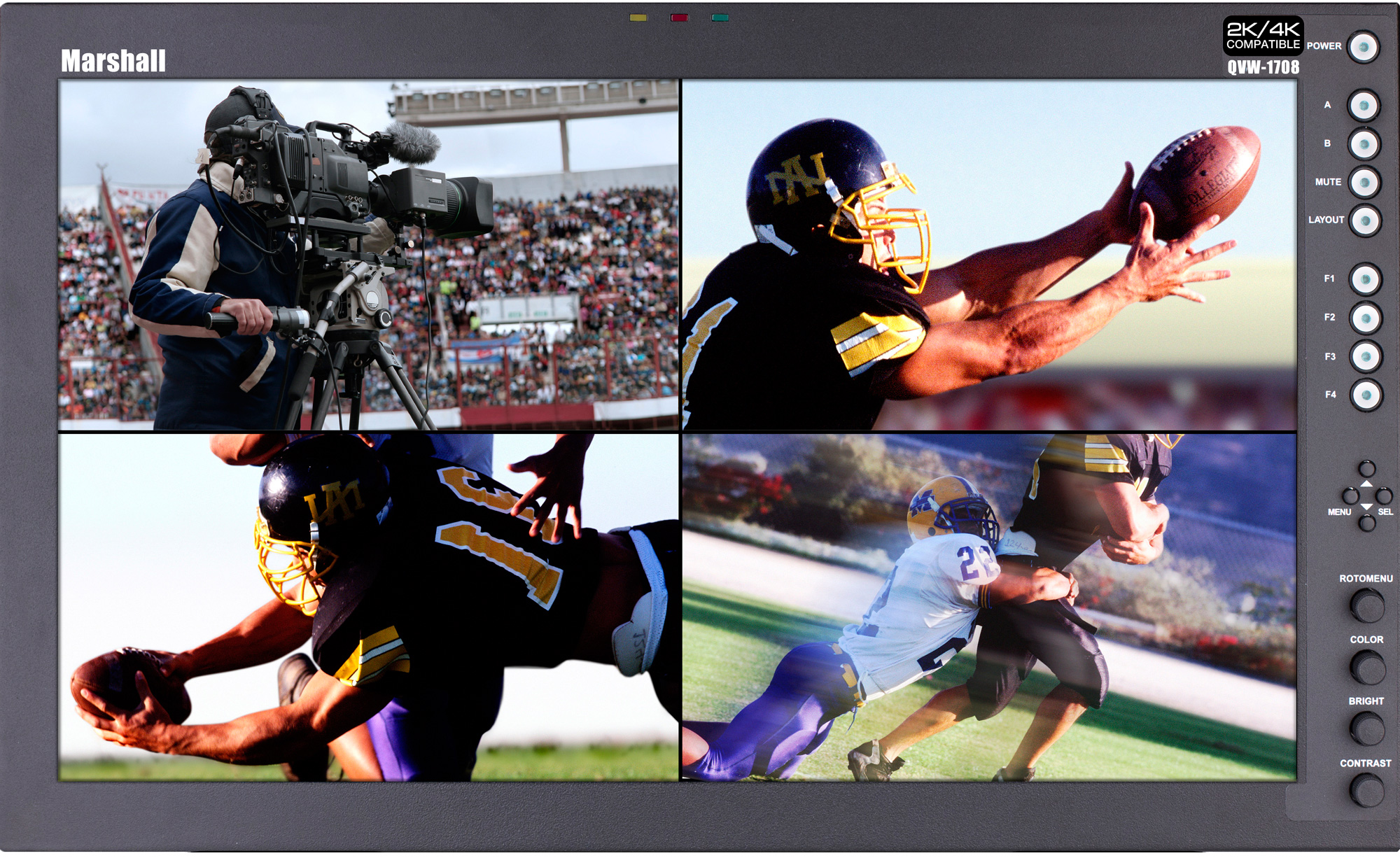 Marshall QVW-1708-3G Quad View Monitor with 17 Inch Native Resolution ...