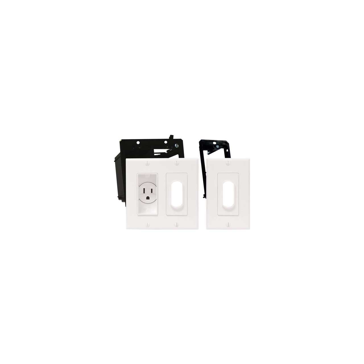 Midlite 2A4641-1G-W Decor Recessed Receptacle Double Gang Kit & Decor ...