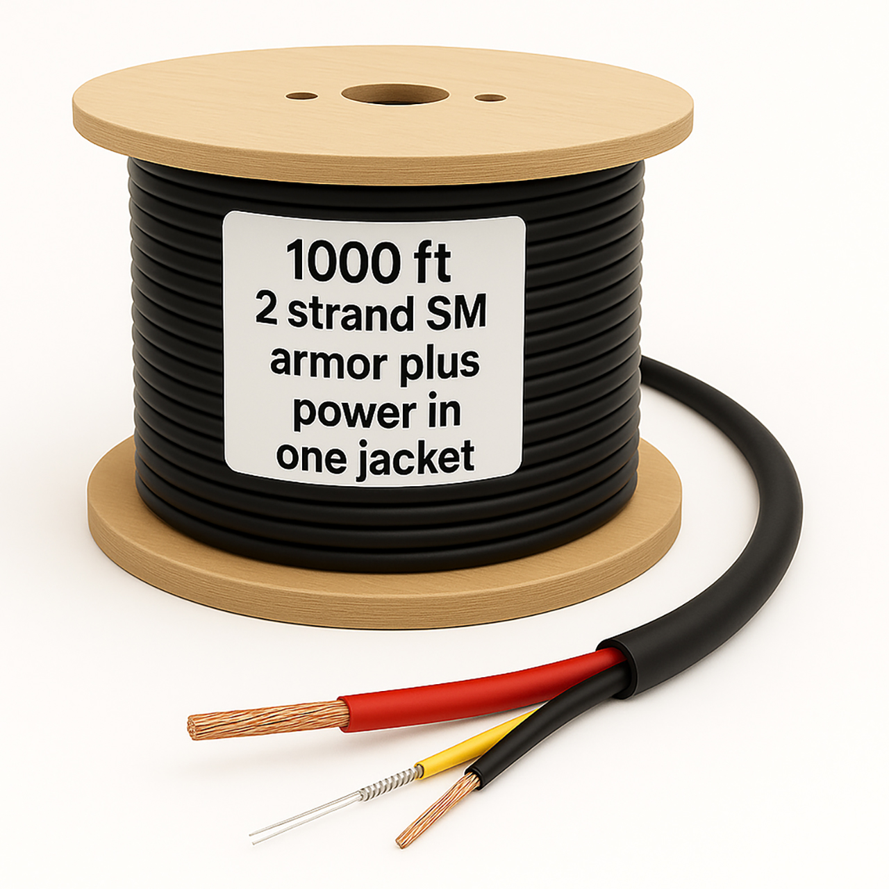 nanoFIBER 2 Strand Steel Armored Singlemode Plus 18AWG Hybrid Power ...
