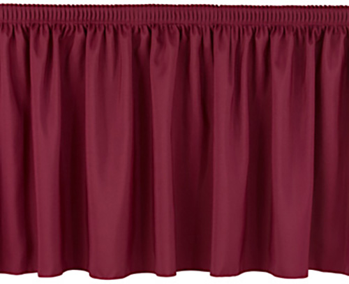 Shirred-Pleat Skirting for 24 inch H Stage- Per Foot- Burgundy
