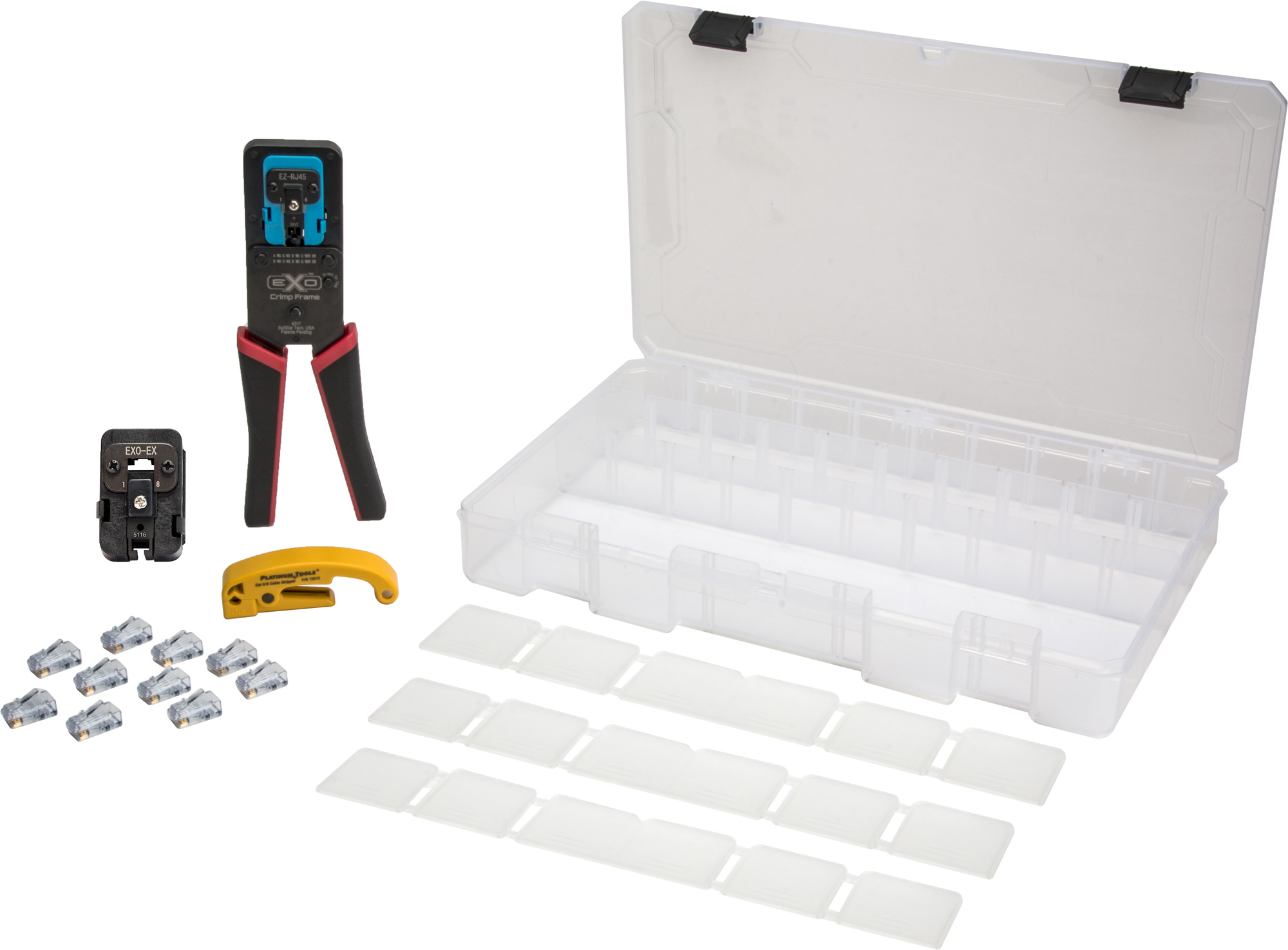 Platinum Tools EXO ezEX-RJ45 Termination Kit with crimper/die/stripper ...