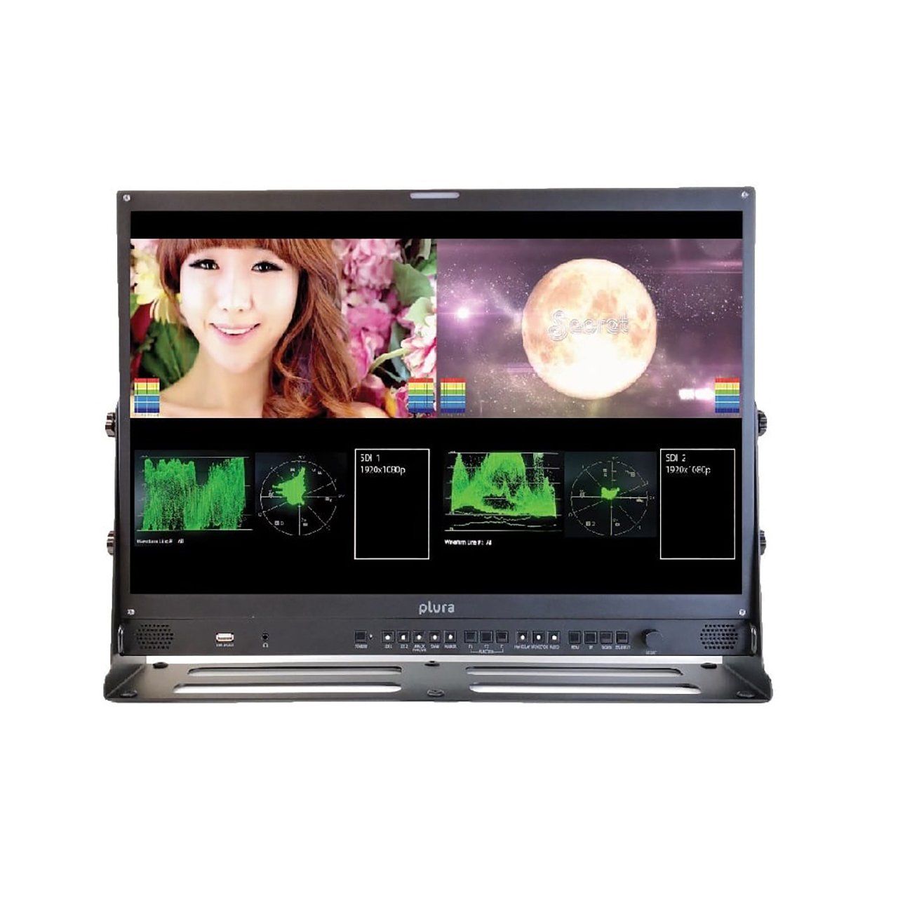 Plura PBM-224-3G-V2 Portable and Rack-Mountable 24-Inch LCD Monitor ...