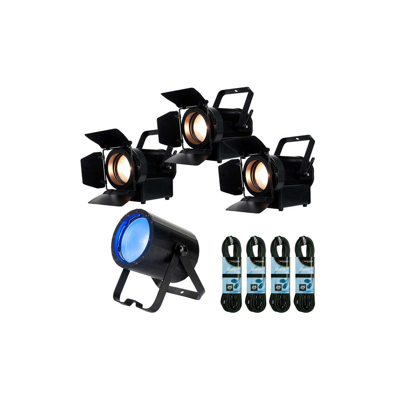 ADJ PRESENTER ADVANCE PAK 4x LED Sudio Light Pack with DMX Control ...