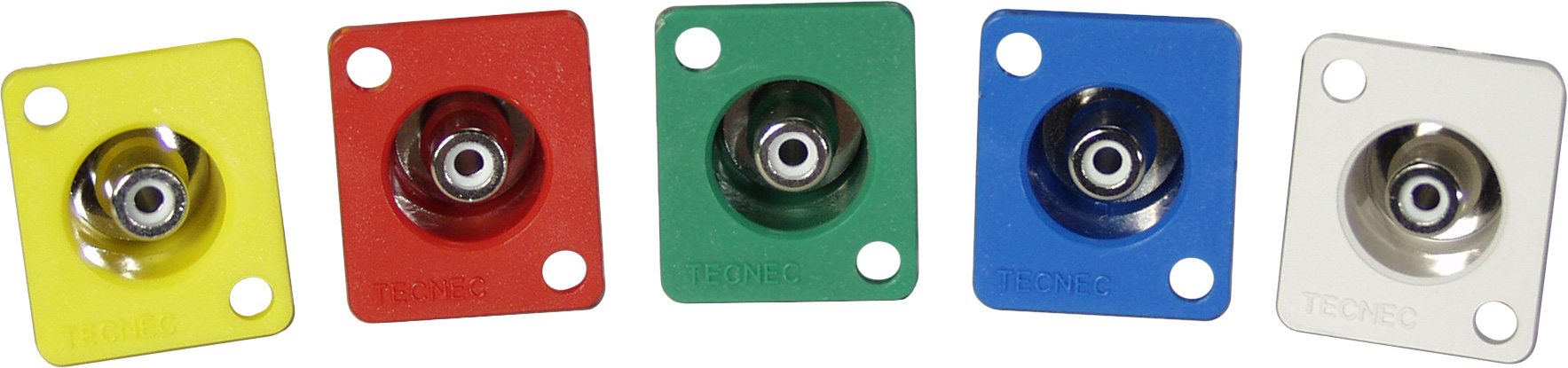 Connectronics Recessed Panel Mount RCA Female to Solder Point Green