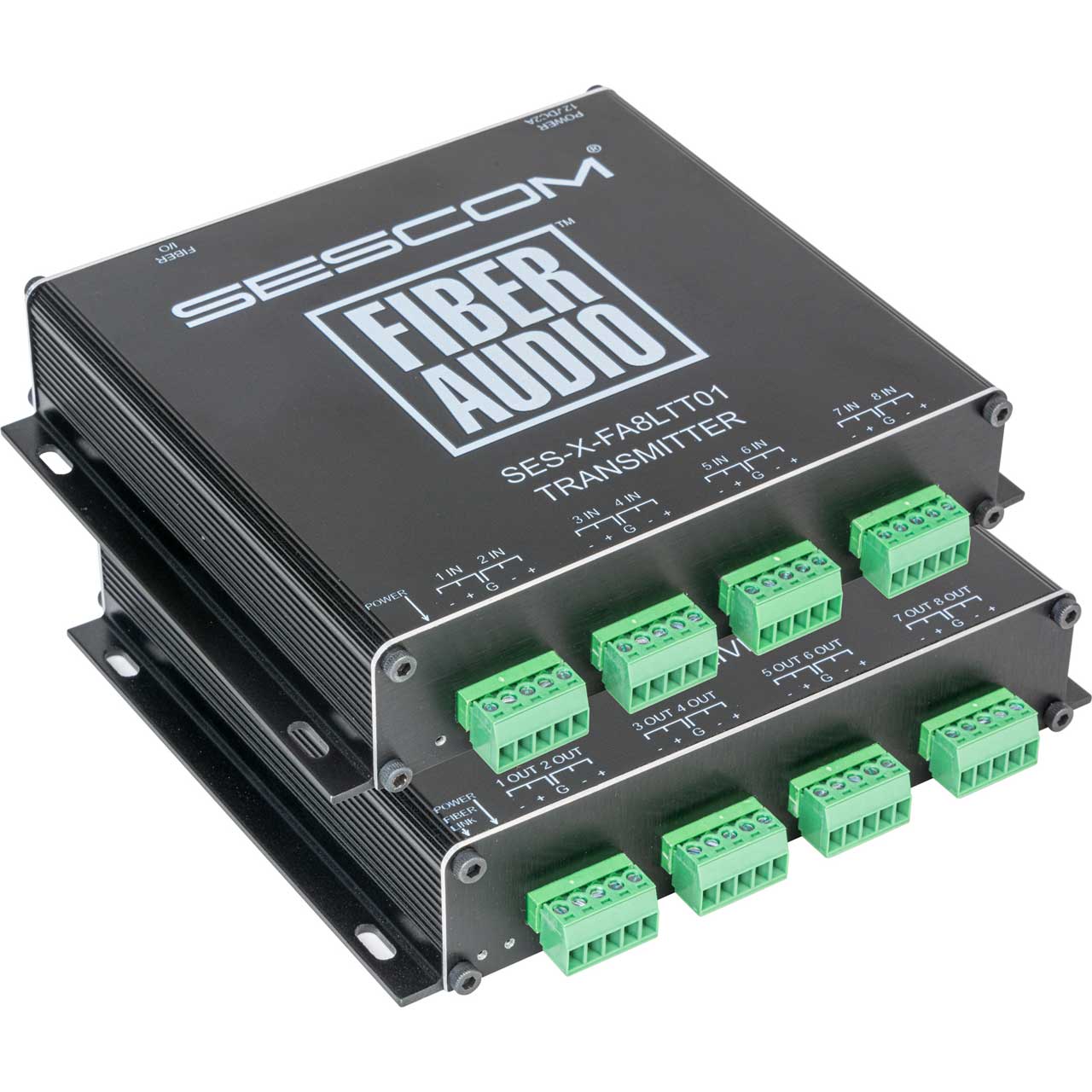 Sescom SES-X-FA8LTT01 Audio Fiber EXTENDER:8 CH Bal Line Level Audio ...