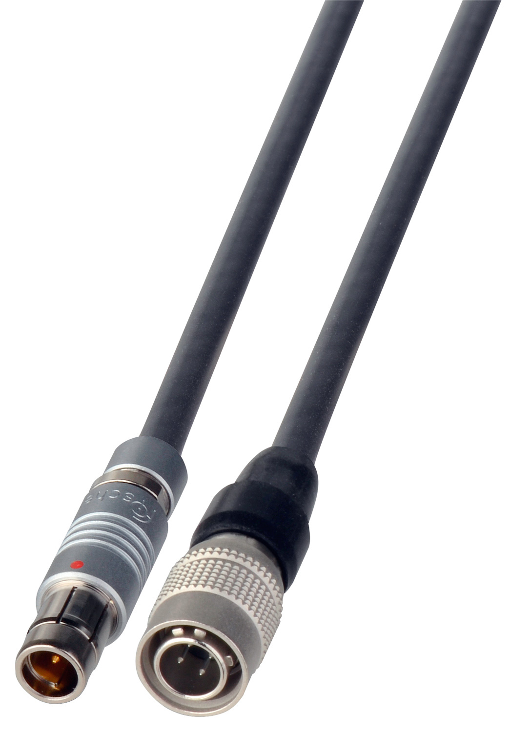 Laird 3-Pin Fischer to 4-Pin Hirose Male 24V DC Power Cable - 7 Foot